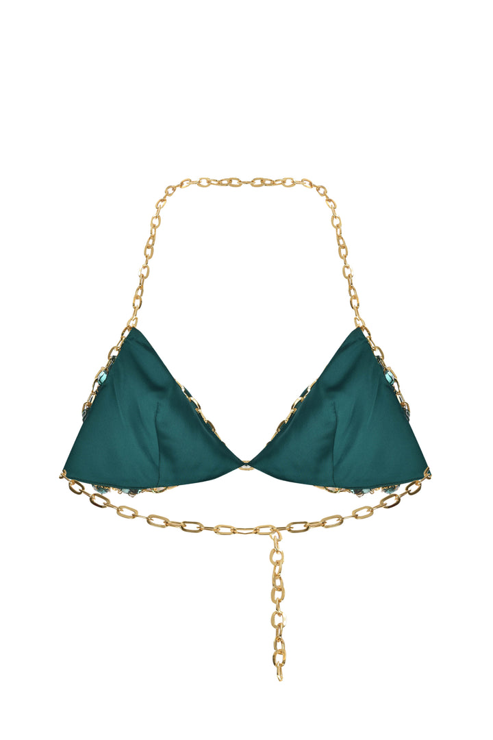 Gold Chain Crystal Embelished Bra – RAISA VANESSA INT