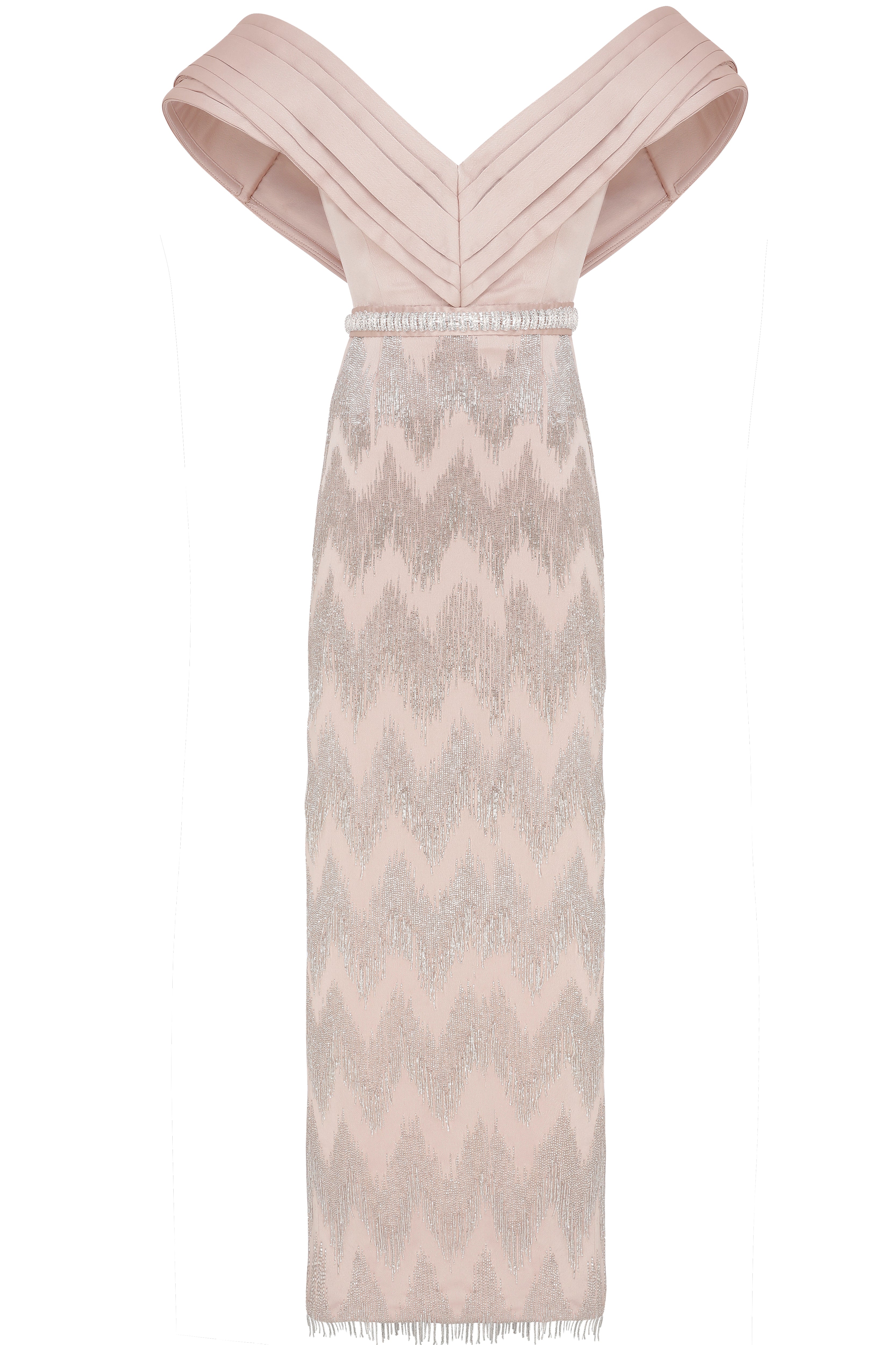 Plated Structured Beaded Maxi Dress – RAISA VANESSA INT