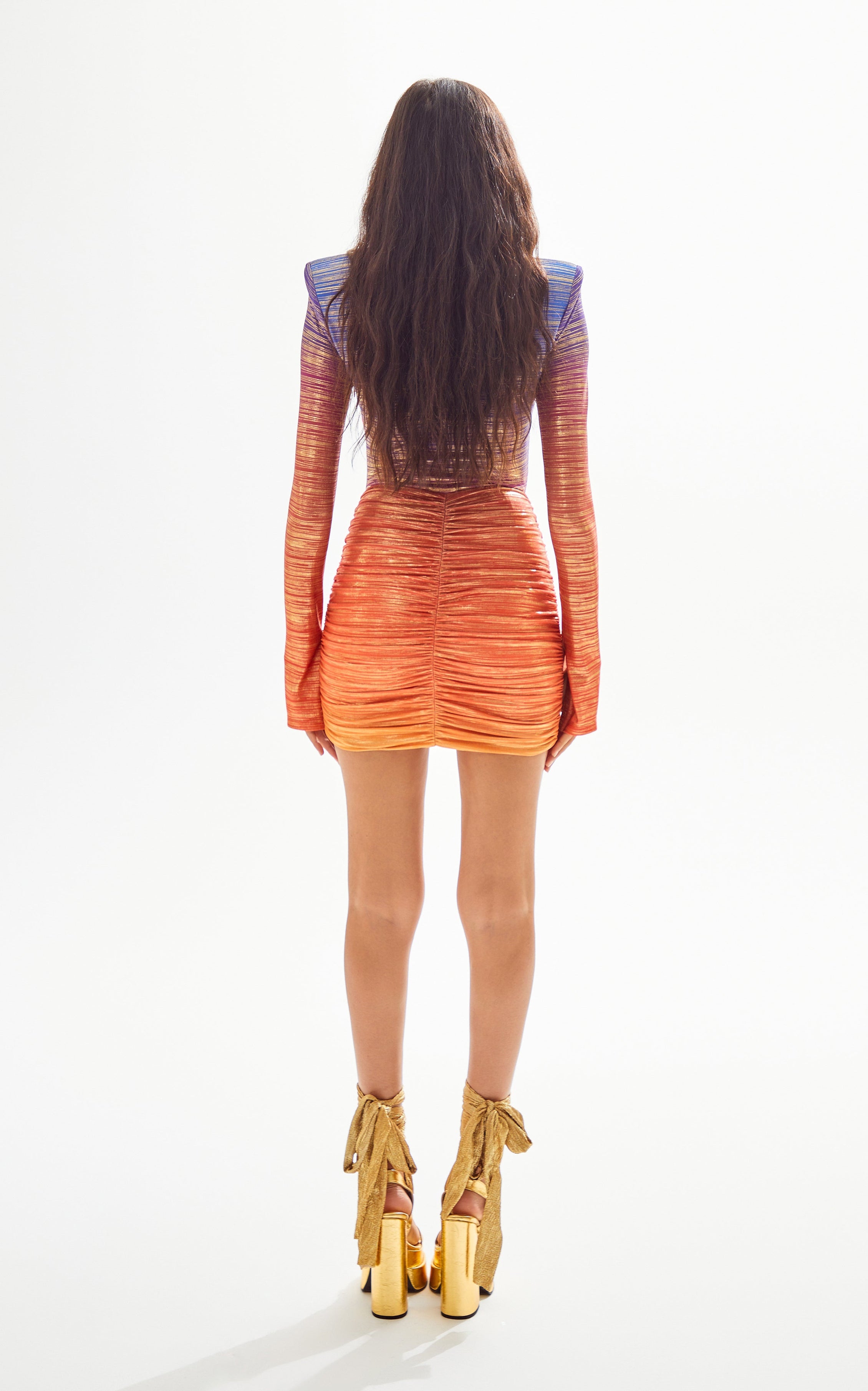 Sunset Mini Dress with Cutout and Gold Accessory Details – RAISA ...