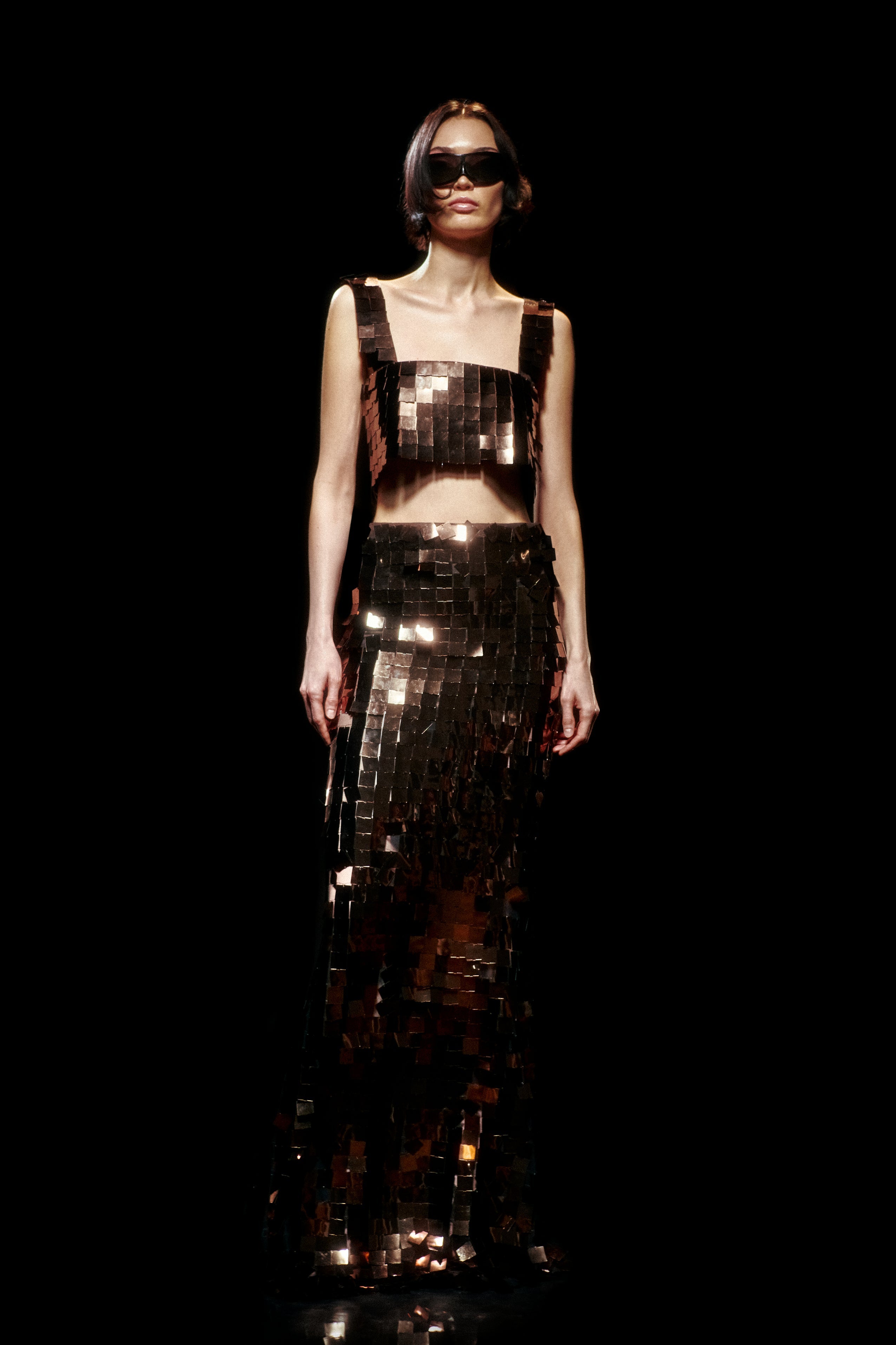 Bronze Square Sequined Crop Top – RAISA VANESSA INT